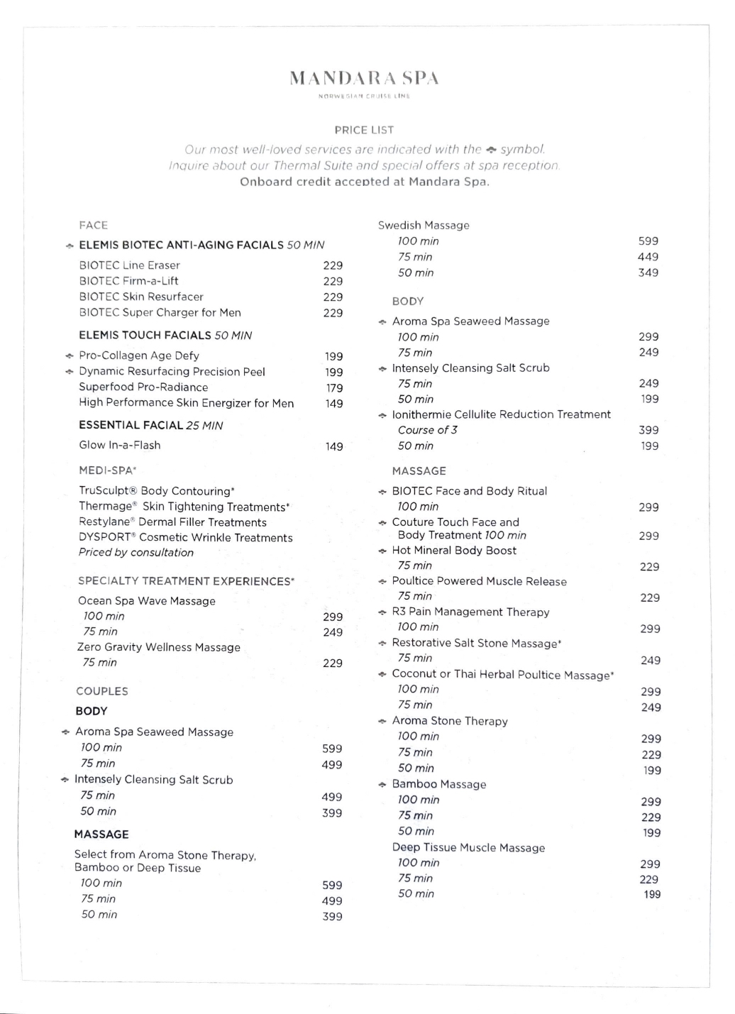 Norwegian Cruise Line Spa Price And Gym Cost! – Cruise Ship Mania