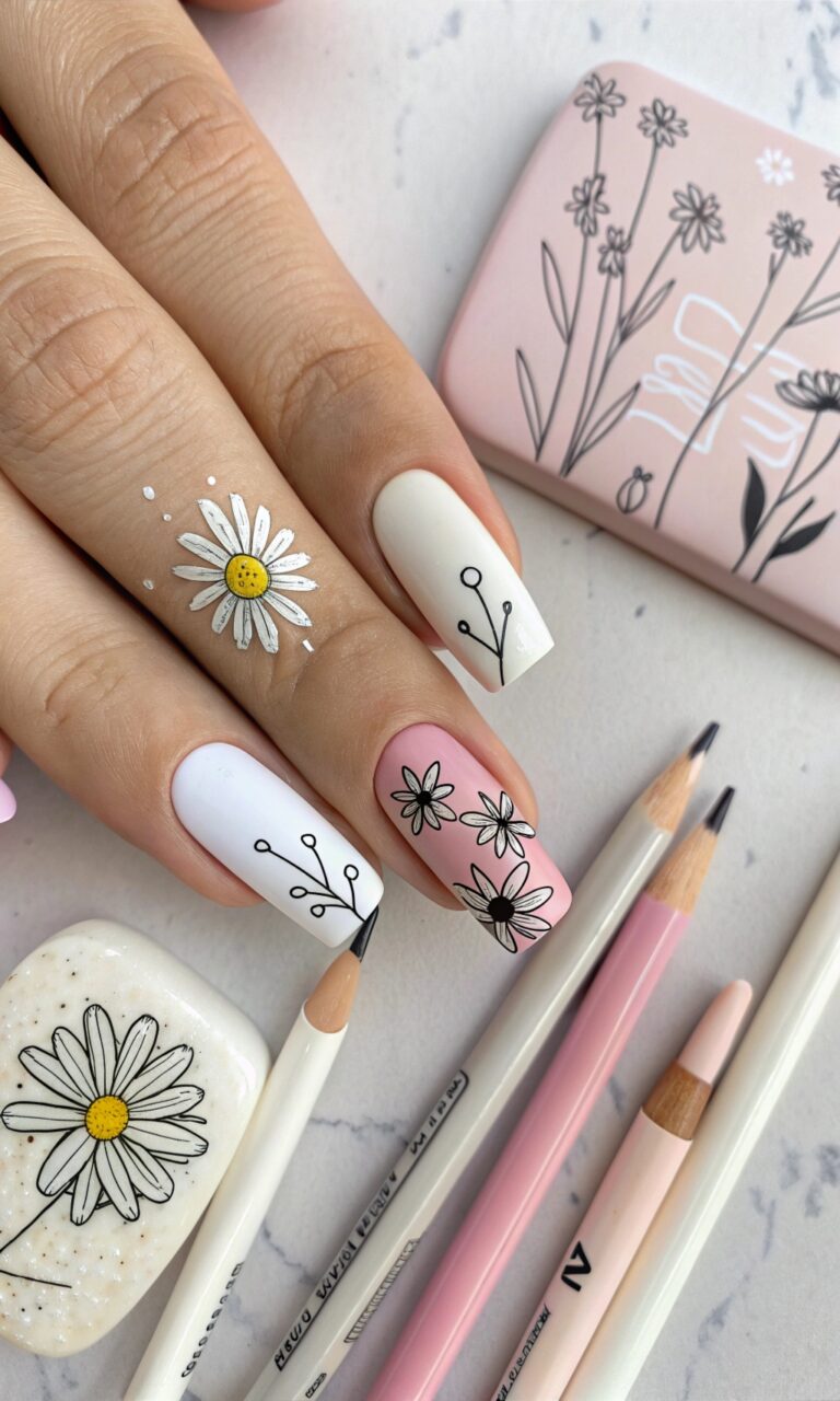15 Daisy Nail Art Ideas for May That Will Brighten Your Day 🌼💅 – Cruise ...